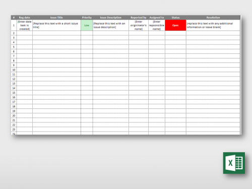 Project Issue Log Project Templates Guru