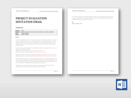 Project Evaluation Invitation Email