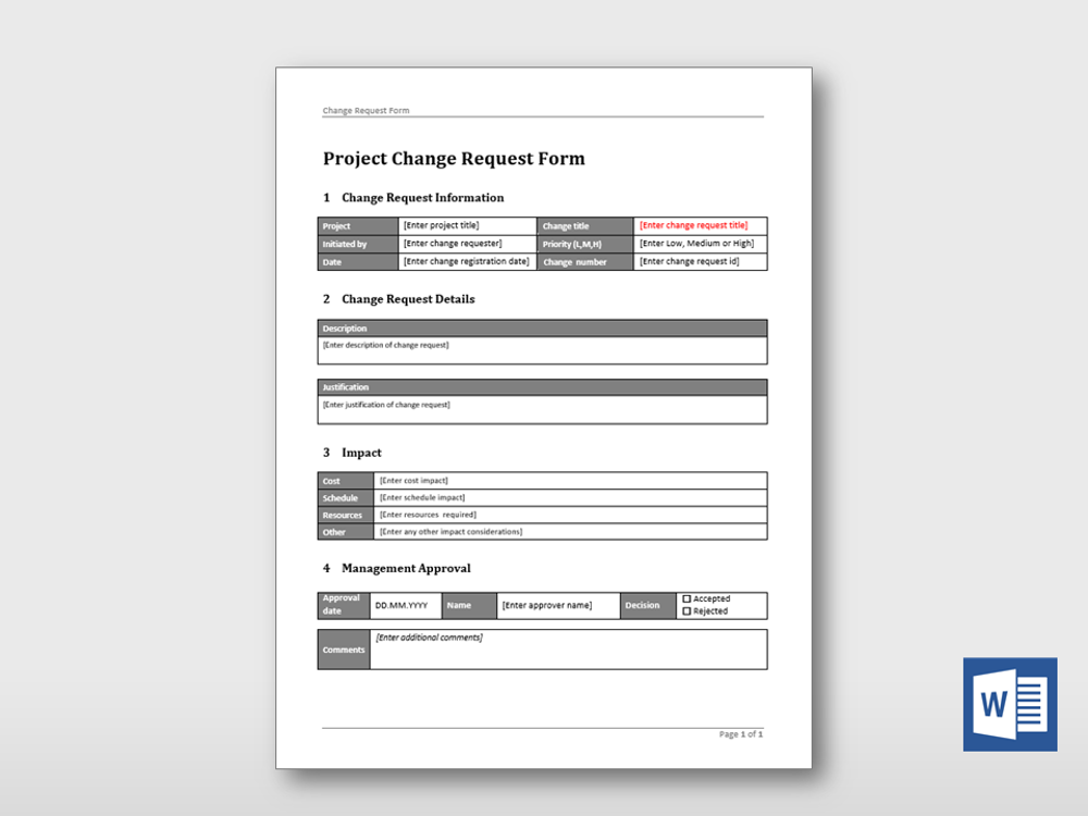 Simple Change Request Form